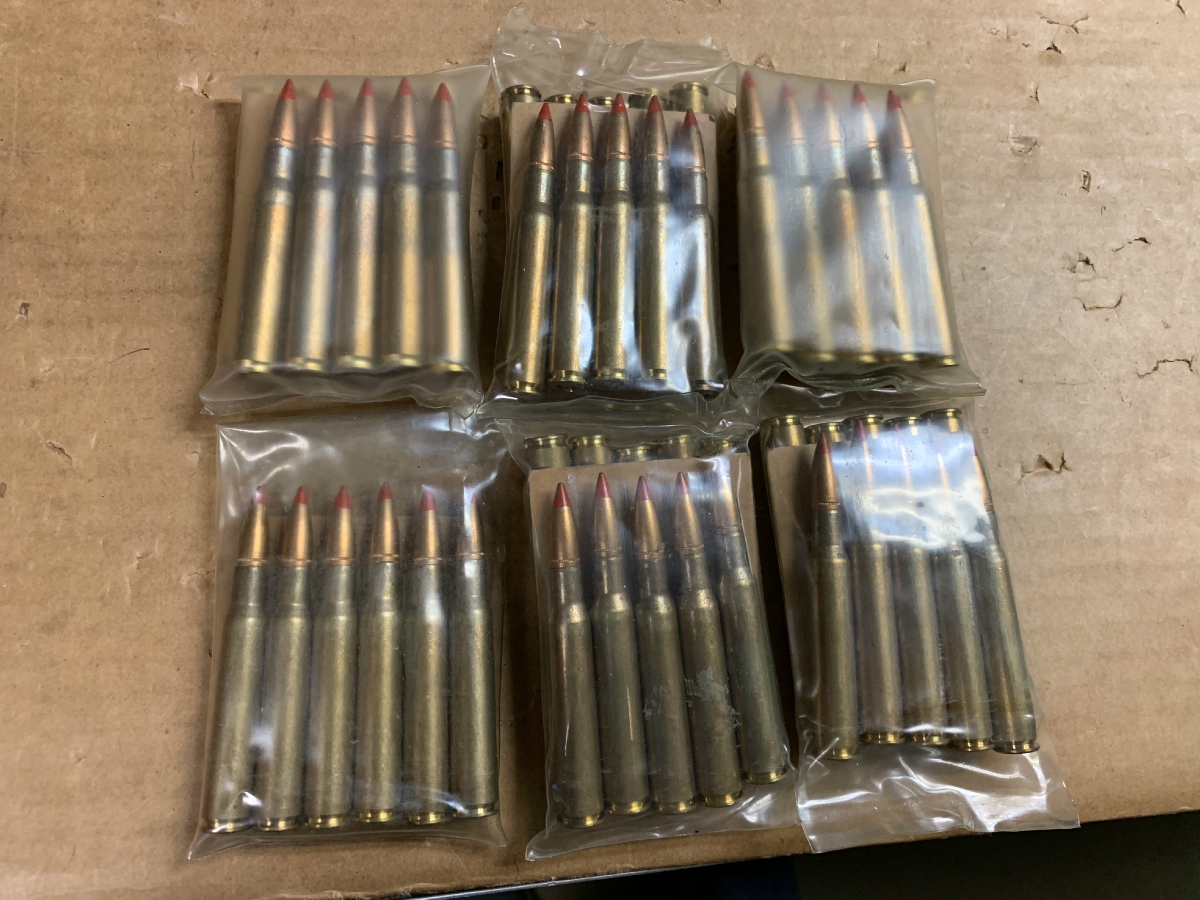 56 Rounds 30-06 Springfield Red Tipped Tracer Centerfire Rifle ...