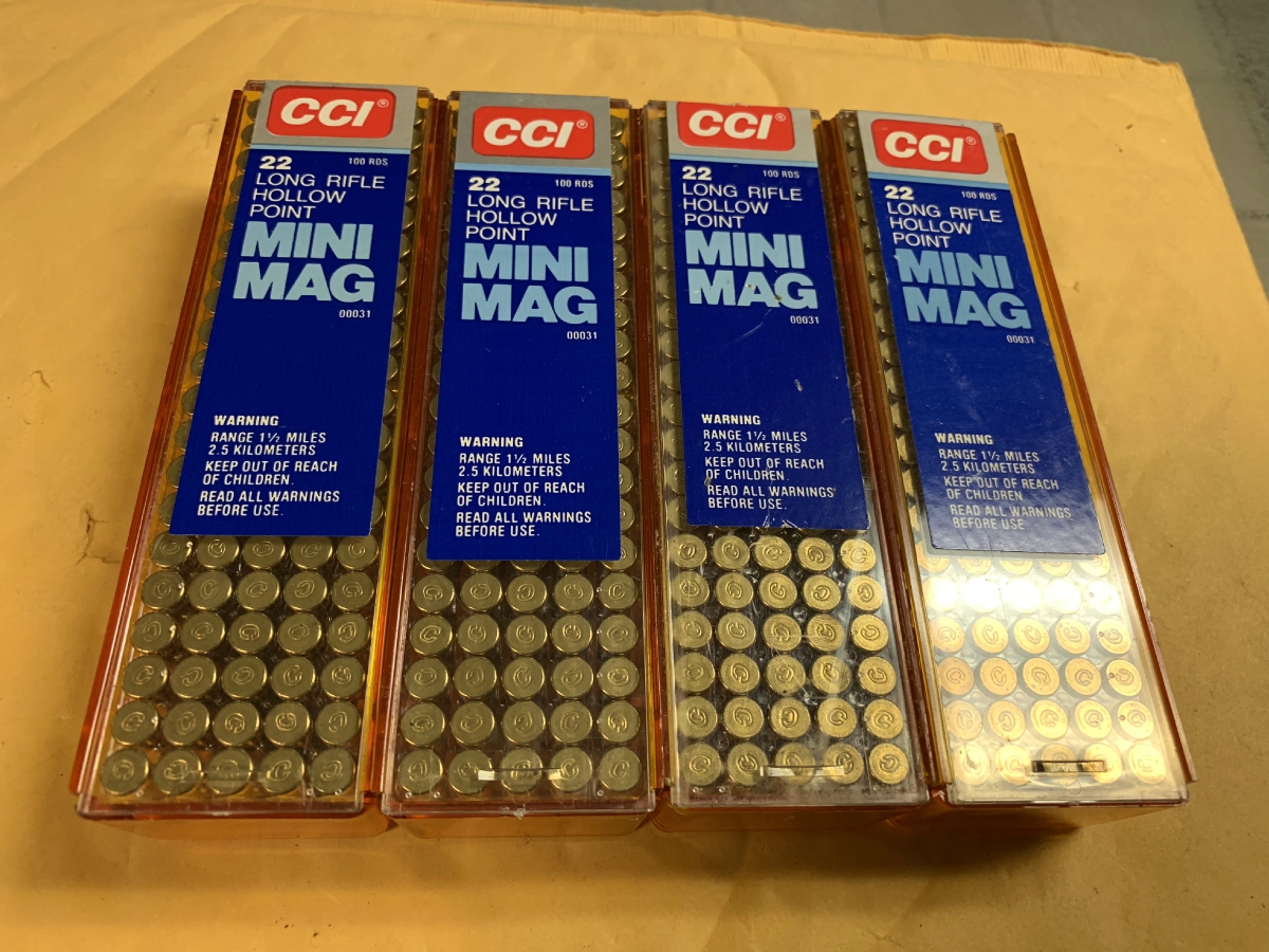 400 Rounds Cci Mini Mag 22lr Hollow Points 4 Boxes Of 100 Each. New In ...