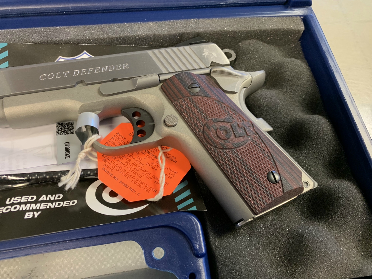 Colt 1911 Defender Single 3 Inch Barrel 7+1 Black Cherry G10 Grip ...