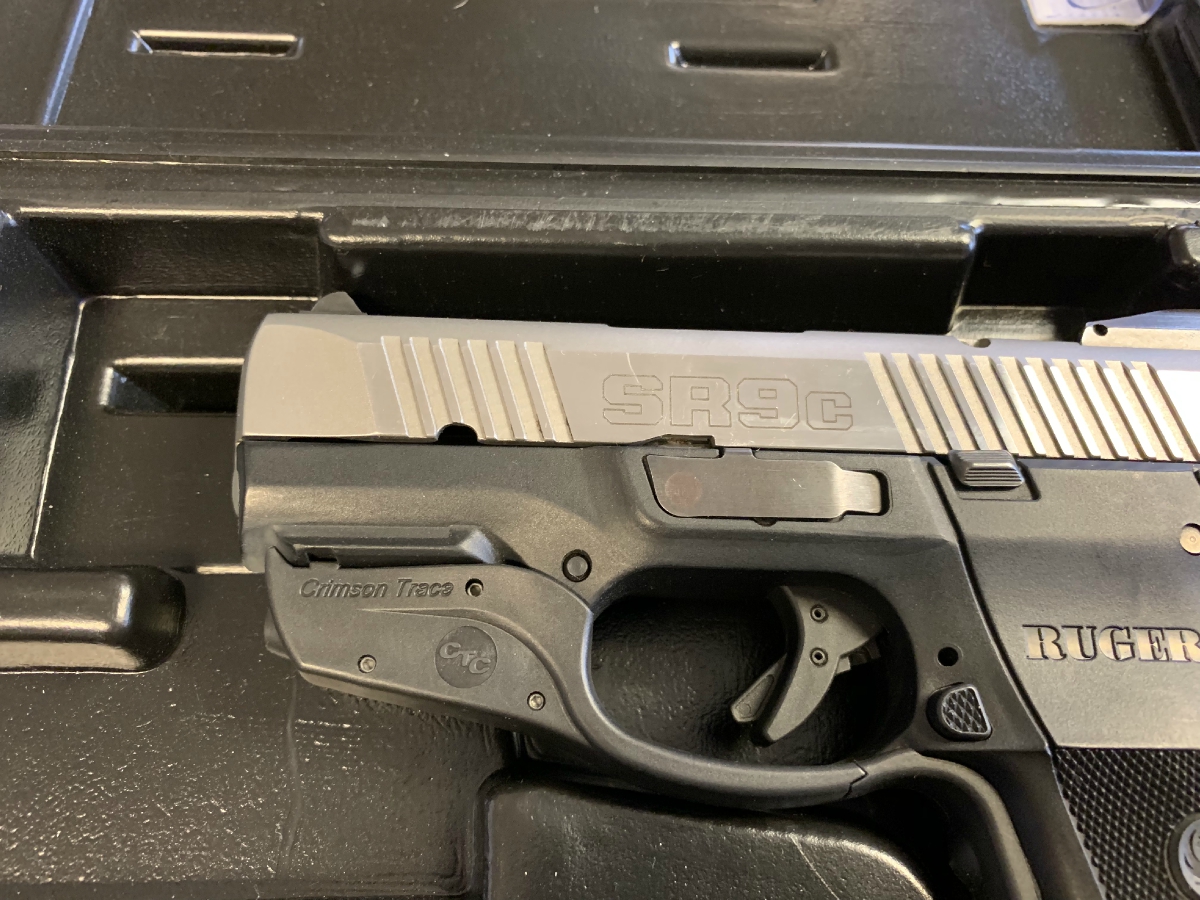 Ruger Sr9c Semi-Auto Pistol With Crimson Trace Laser 10 Round Hard Case ...