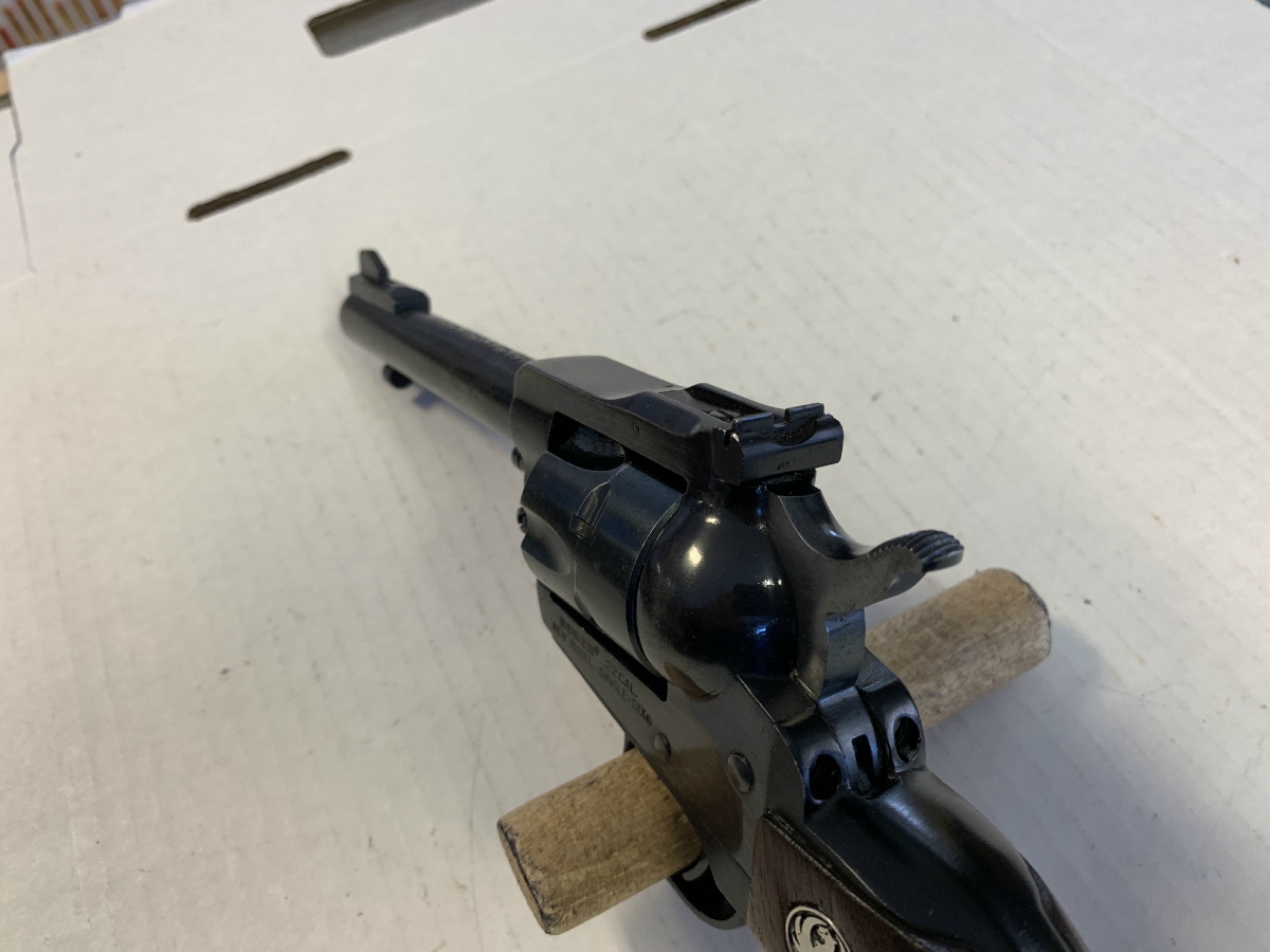 New Model Single Six 6 Shot Single Action Revolver Wood Ruger Grips .22 ...