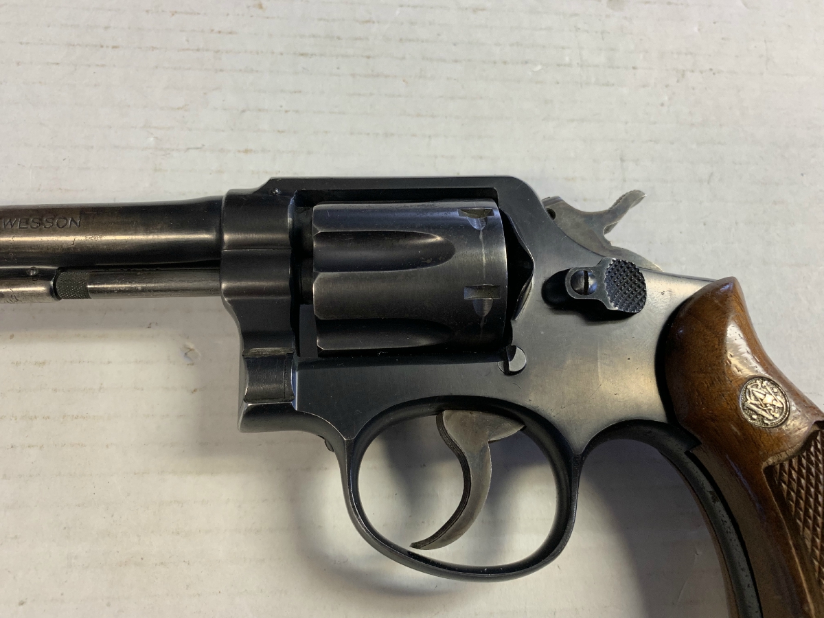 SMITH & WESSON - MODEL M&P 6 SHOT REVOLVER WITH RARE 5 INCH BARREL WOOD ...