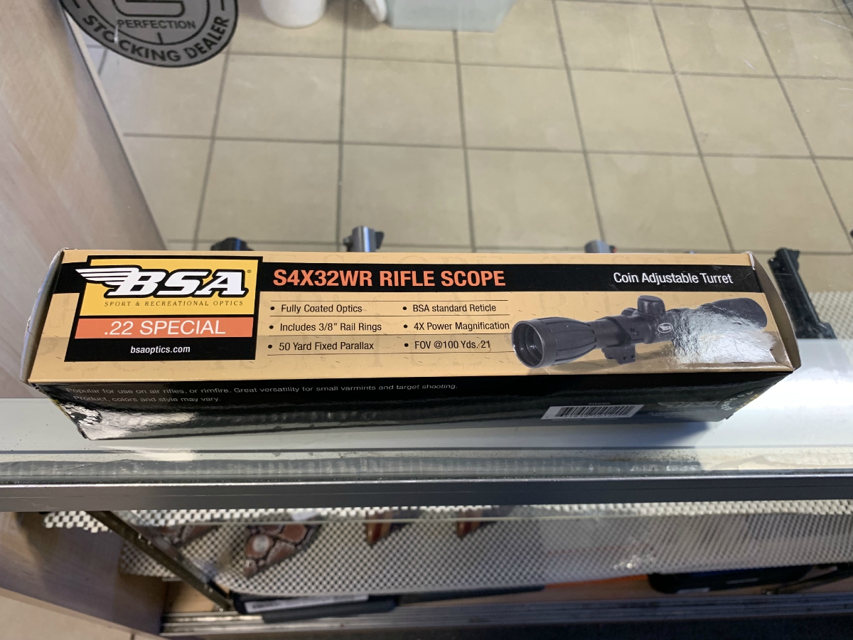 Bsa 22 Special Rimfire Rifle Scope 4x 32mm Duplex Reticle Matte With ...