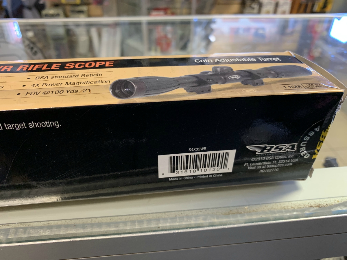 Bsa 22 Special Rimfire Rifle Scope 4x 32mm Duplex Reticle Matte With ...