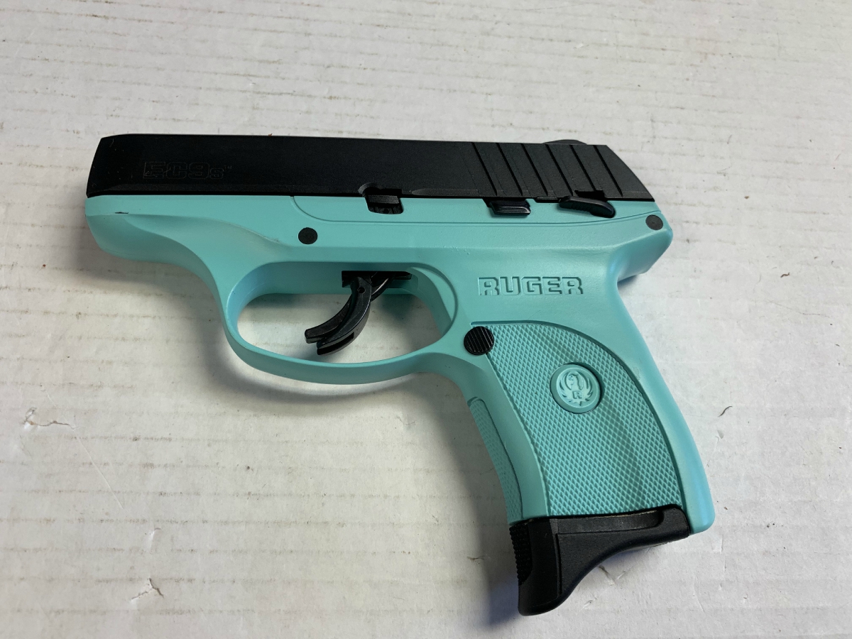 Ruger Ec9s 9mm 3.12 Inch 7 Round Blued Slide Turquoise Frame Nice Used ...
