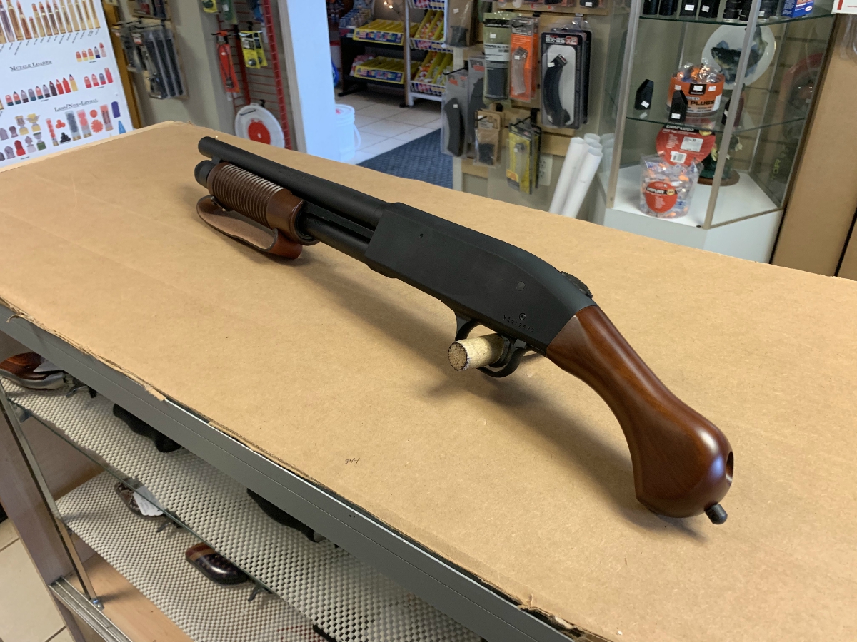 Mossberg 590 Nightstick 12 Gauge Pump-Action With Wood Raptor Grip And ...