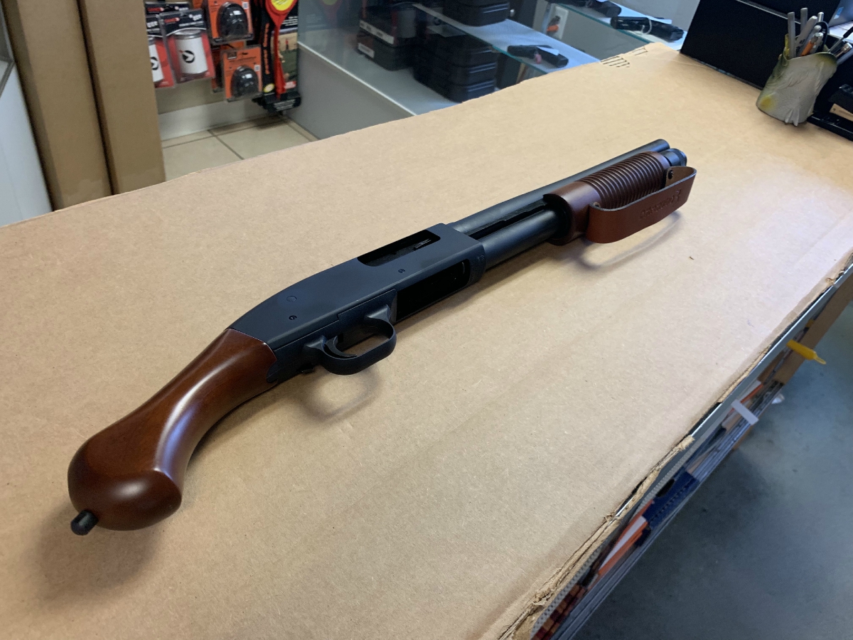 Mossberg 590 Nightstick 12 Gauge Pump-Action With Wood Raptor Grip And ...