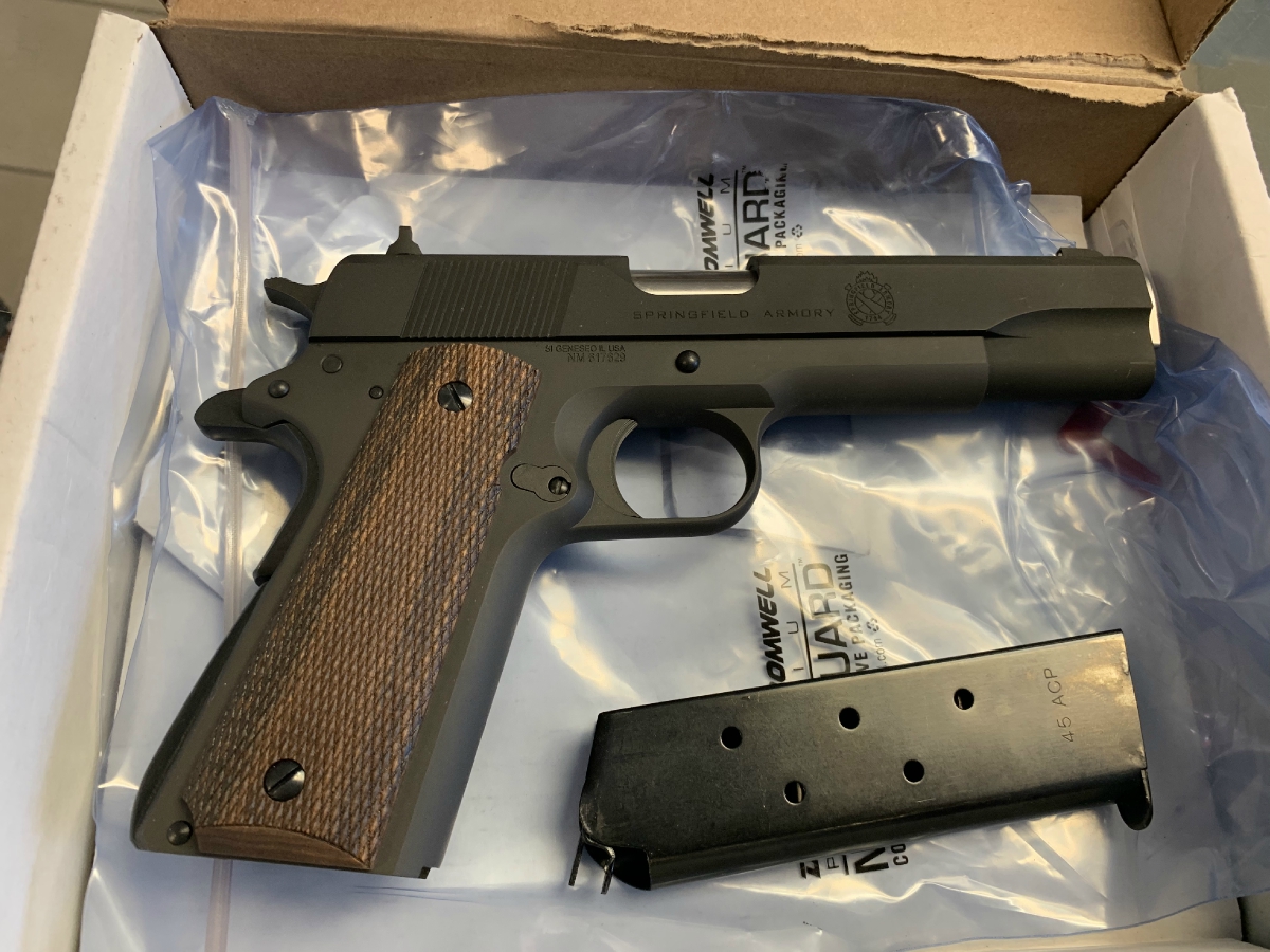 Springfield 1911 Defender Mil-Spec 5 Inch Barrel 7+1 Checkered Wood ...