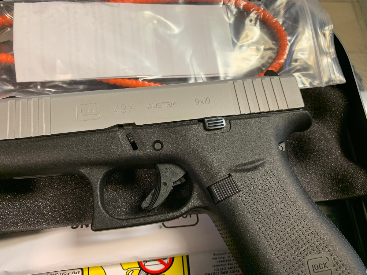 Glock G43x Sub Compact 3.41 Inch 10+1 Black Polymer Grip Black Polymer ...