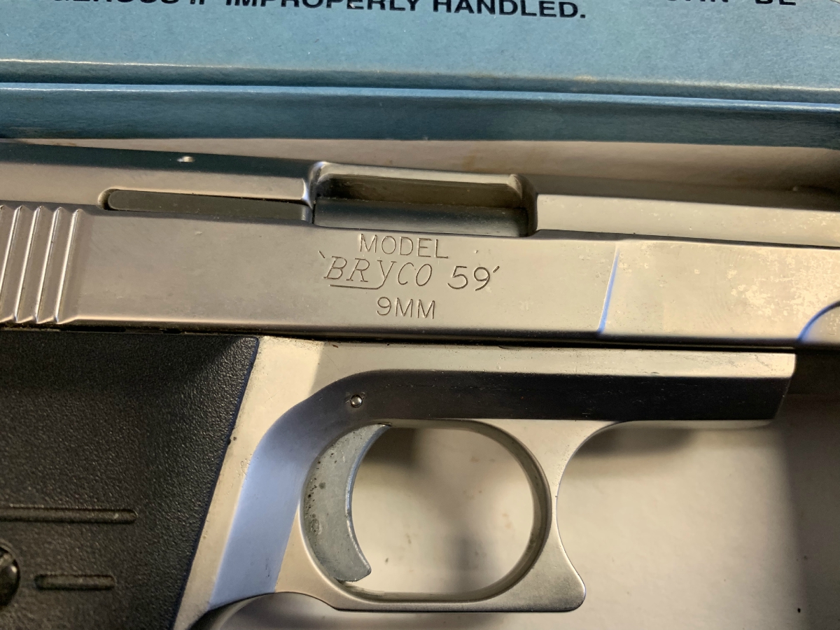 Bryco Arms Model Jenings 59 Semi-Auto Pistol Nickel Finish One Magazine ...