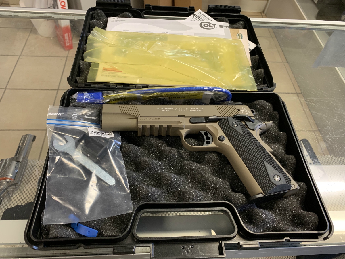 Colt Government A1 Rail Gun Single 5 Inch Barrel 12+1 Flat Dark Earth ...