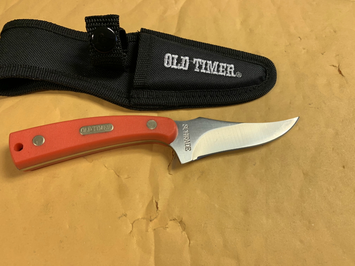 Schrade Old Timer 1520t0 Orange Sharp Finger Knife With Sheath New For ...