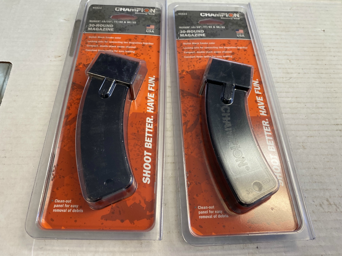 TWO Champion Shooters Ridge 10/22 Double Stack Magazine .22 LR Clear ...