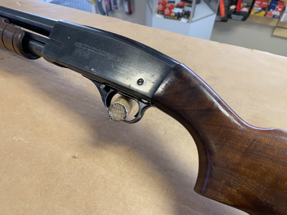 NOBLE - MODEL 60 PUMP ACTION SHOTGUN WOOD STOCK IN GOOD CONDITION ...