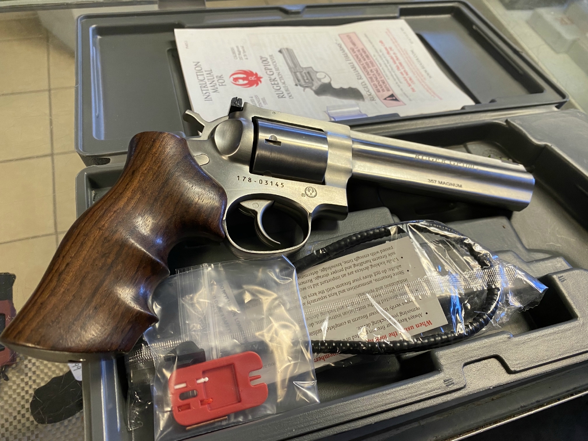 Ruger Talo Gp100 357 Magnum 6 Inch Ss Barrel Unfluted Cylinder & Hogue ...