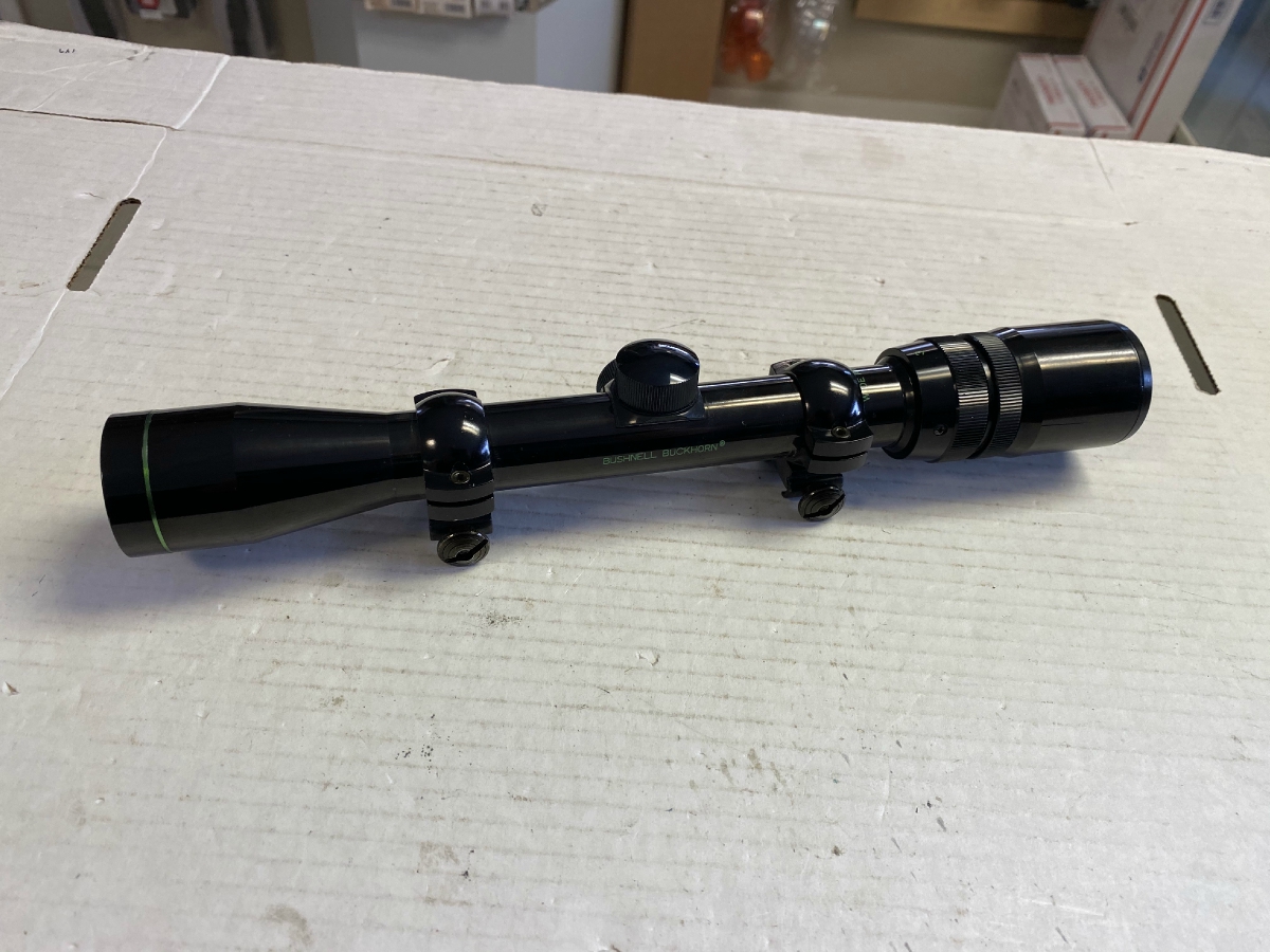 Bushnell Buckhorn 3 9x32 Wide Angle Rifle Scope With Rings In Good Used bushnell-buckhorn-3-9x32-wide-angle-rifle-scope-with-rings-in-good-used