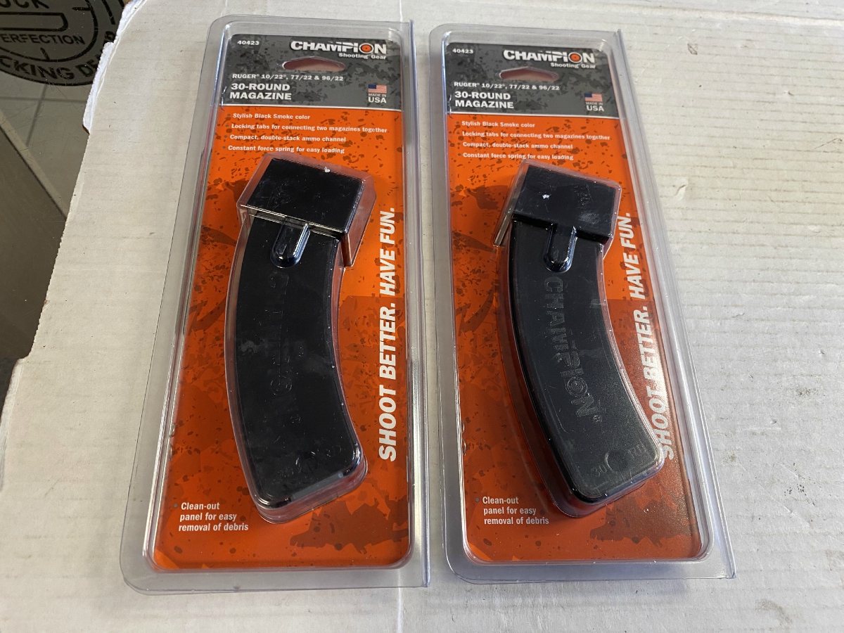 Two Magazines Ruger 10/22 22 Long Rifle 30-Round Polymer Smoke Factory ...