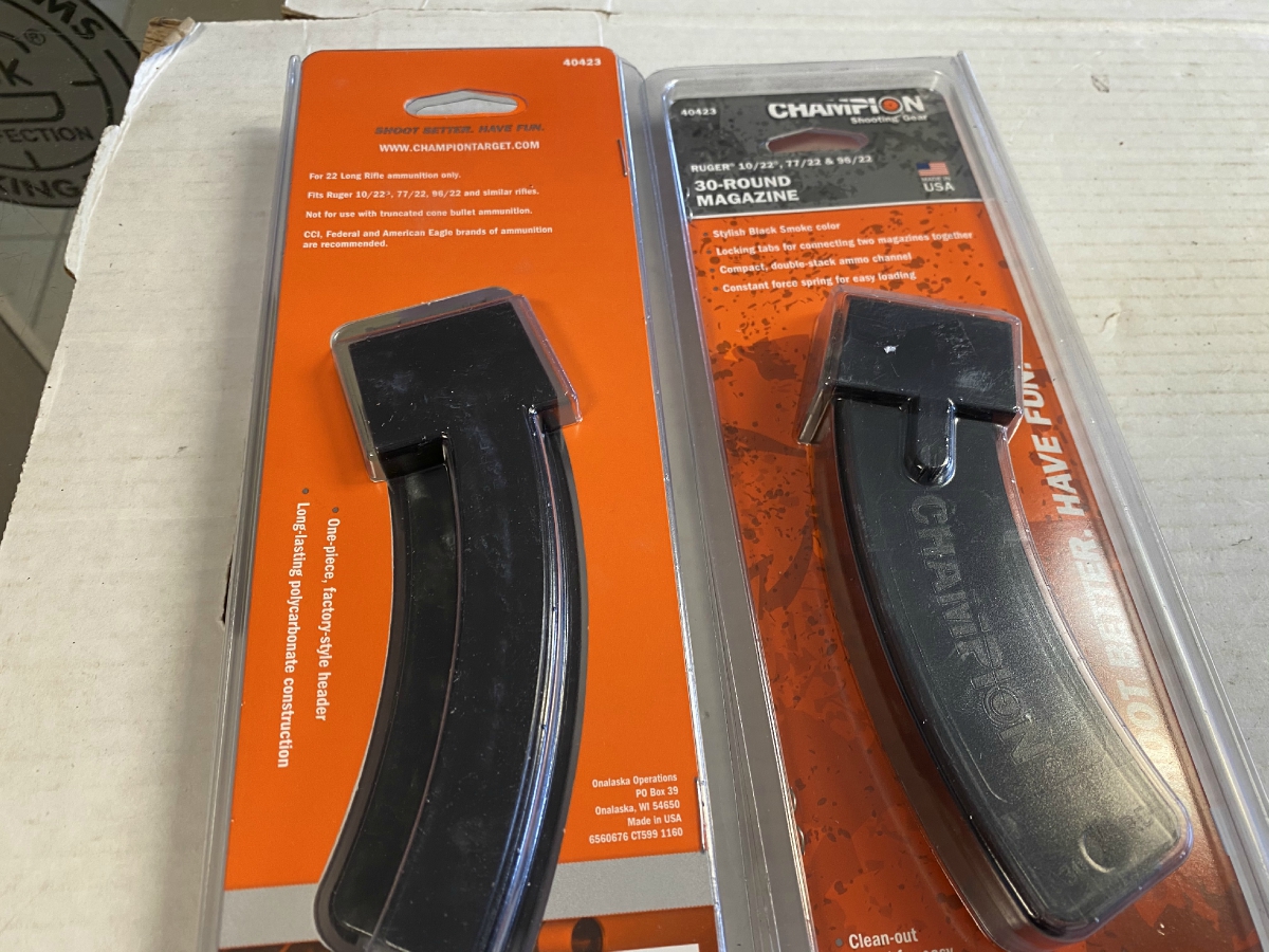 Two Magazines Ruger 10/22 22 Long Rifle 30-Round Polymer Smoke Factory ...