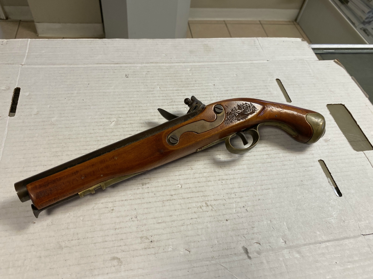 Ultra-Hi Black Powder Flint 69 Caliber Pistol 9 Inch Barrel Brass ...