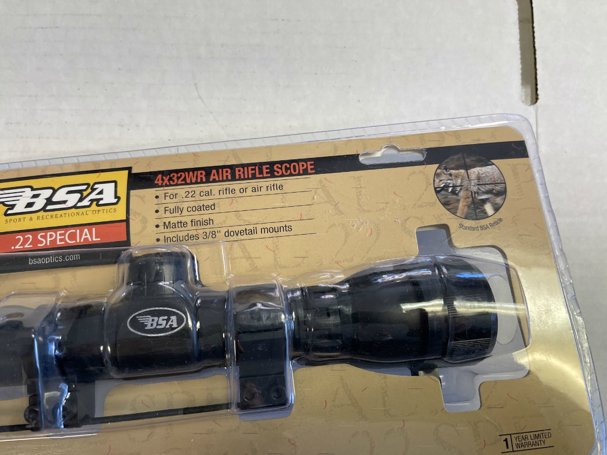 Bsa 22 Special Rimfire Rifle Scope 4x 32mm Duplex Reticle Matte With ...