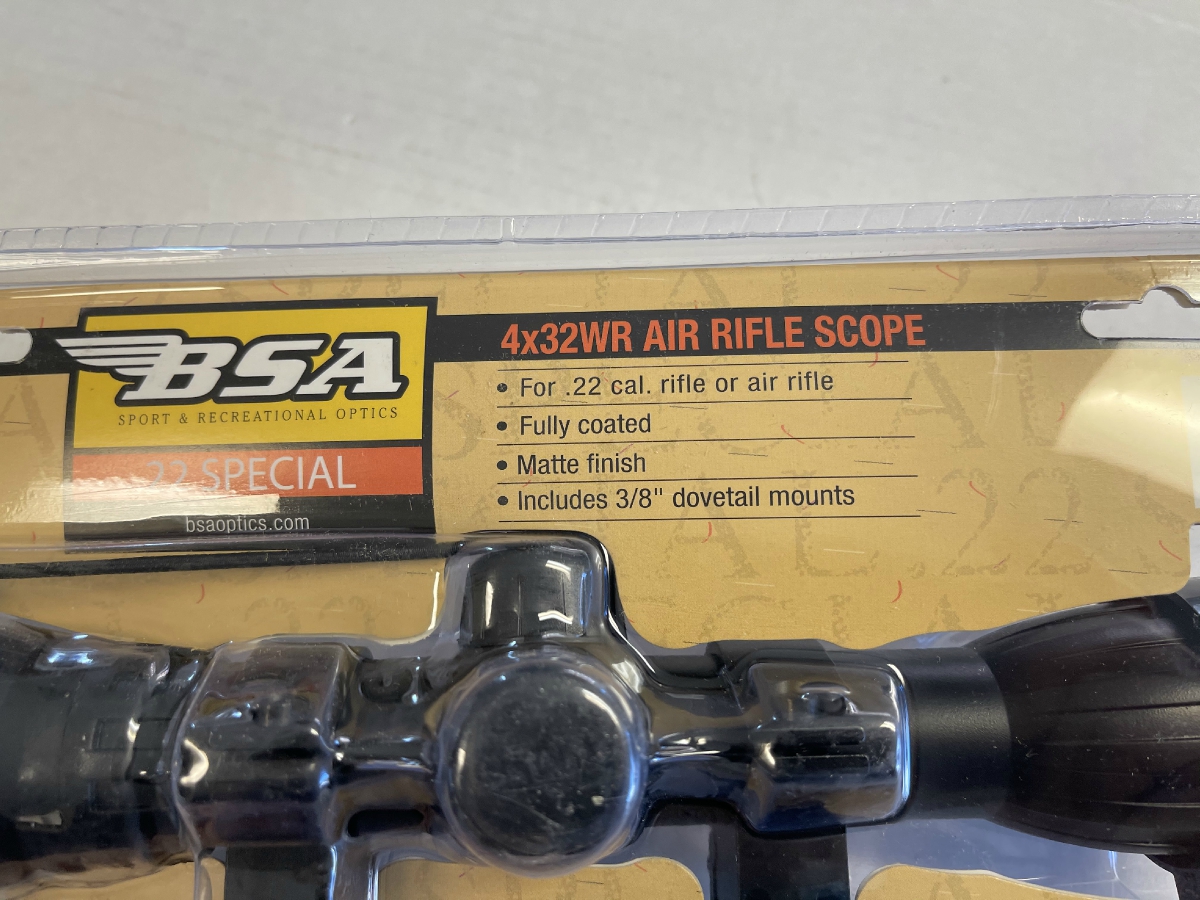Bsa 22 Special Rimfire Rifle Scope 4x 32mm Duplex Reticle Matte With ...