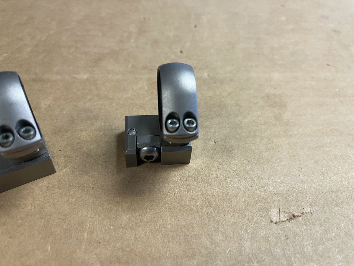 ONE PAIR OF SAKO OPTI-LOK RINGS AND RING BASES SILVER STAINLESS WITH ...