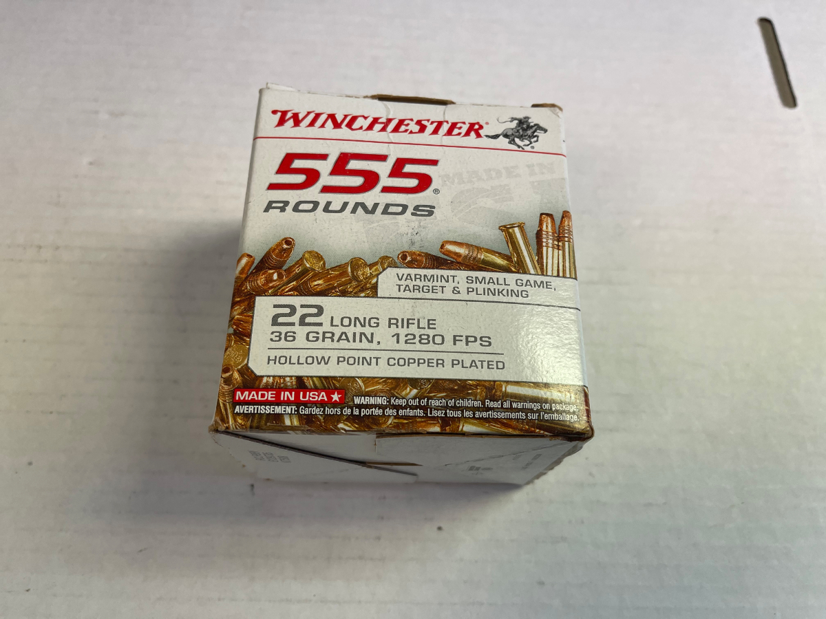 555 Rounds Winchester 22 Lr Hollow Point 36 Grain 1280 Fps New .22 Lr ...