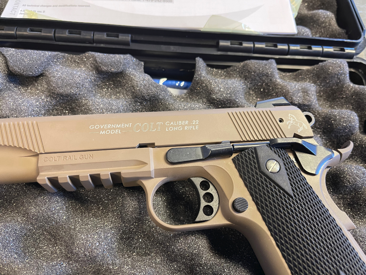 1911 Colt Govt A1 22 Lr 5 Inch Barrel 12+1 Flat Dark Earth Steel Slide ...