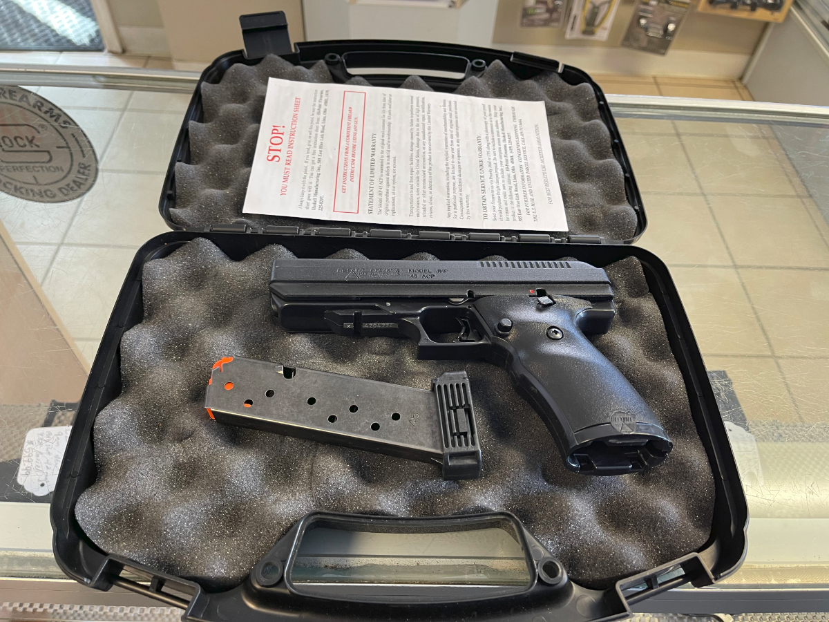 Hi Point Jhp45 45 Acp 4.50 Inch Barrel 9+1 Black Black Steel Slide ...