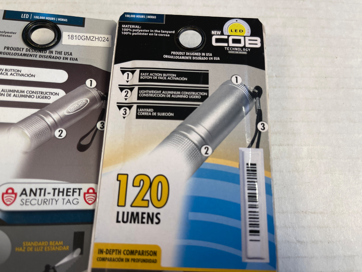 Two Police Security Radar Flashlight Led 120 Lumens 3.25 Long 3 Aaa ...