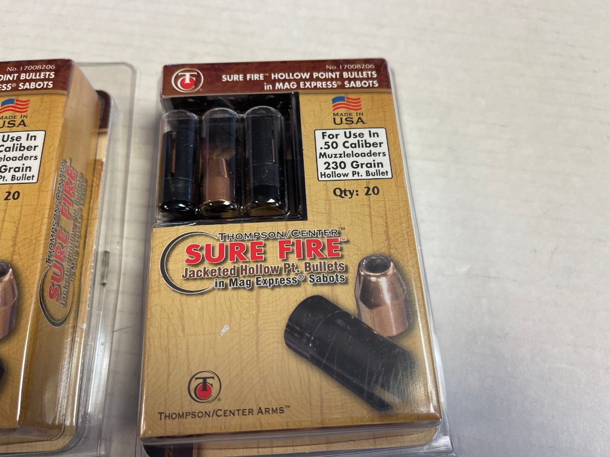 40 Rounds 2 Boxes Thompson Center 50 Cal Hollow Point Sabot Bullets New ...