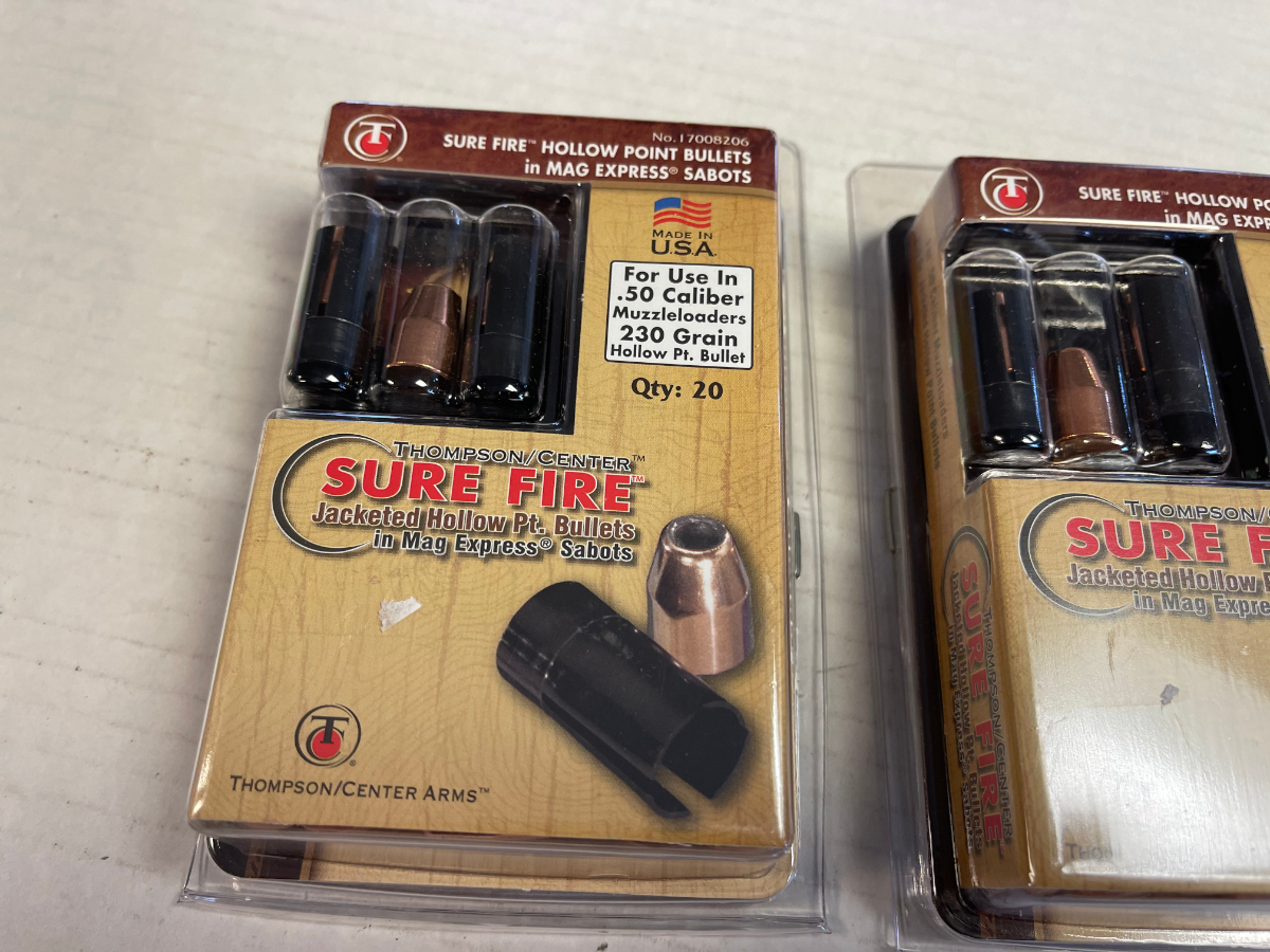 40 Rounds 2 Boxes Thompson Center 50 Cal Hollow Point Sabot Bullets New ...