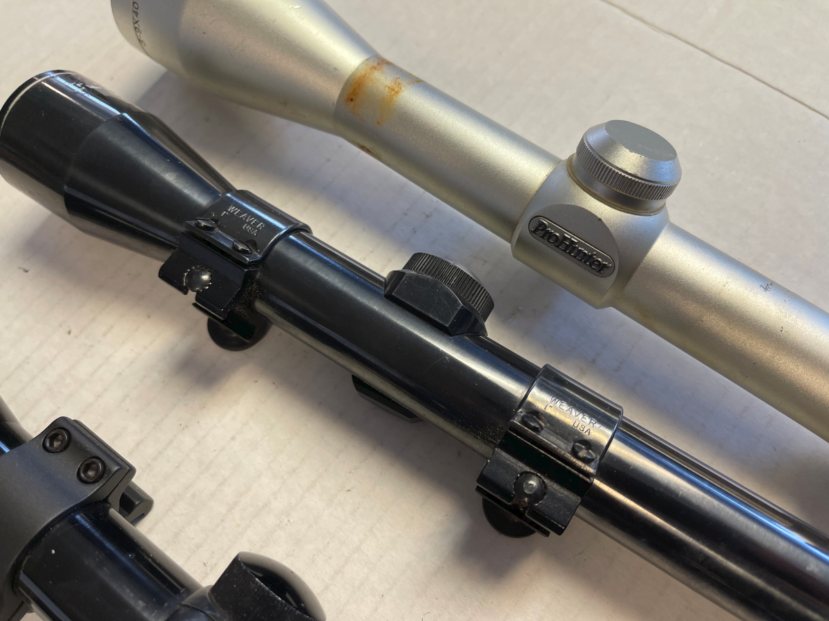 NICE LOT OF FOUR USED RIFLE SCOPES GOOD AND FAIR CONDITION SOLD AS IS ...