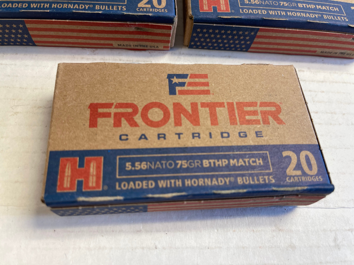 100 Rounds Frontier Cartridge Rifle 5.56 Nato 75 Gr Boat-Tail Hollow ...