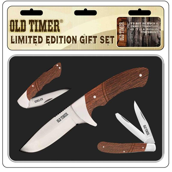 Bti Schrade Old Timer 3 Piece Rosewood W/Gift Tin New In Package For ...