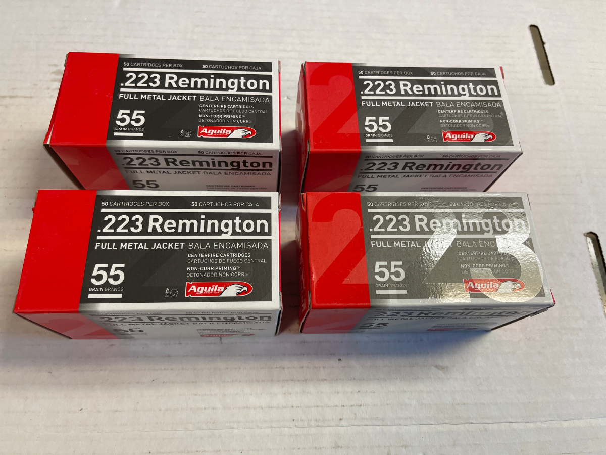 200 Rounds Aguila 223 Rem 55 Gr Full Metal Jacket (Fmj) 4 50 Round Boxes New .223 Rem. For Sale ...