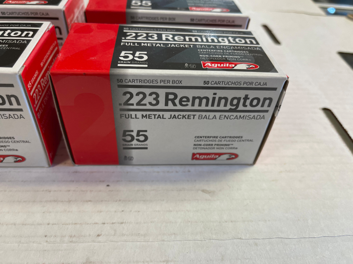 200 Rounds Aguila 223 Rem 55 Gr Full Metal Jacket (Fmj) 4 50 Round Boxes New .223 Rem. For Sale ...