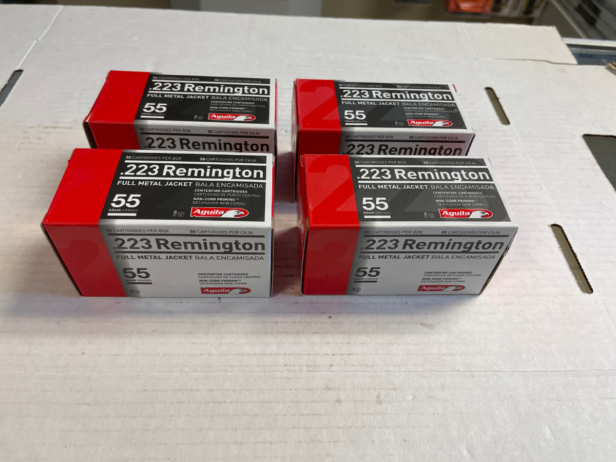 200 Rounds Aguila 223 Rem 55 Gr Full Metal Jacket (Fmj) 4 50 Round Boxes New .223 Rem. For Sale ...