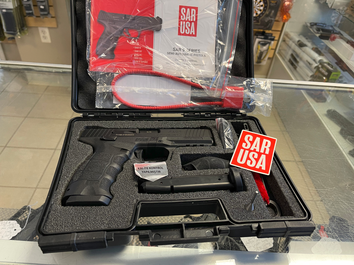 SAR Arms SAR9 4.40 Inch Barrel 17+1 Black Steel Slide Black Backstrap ...