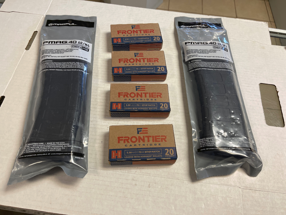 80 Rounds Hornady 5.56 Hollow Points And Two Pmag 40 Round Magazines ...