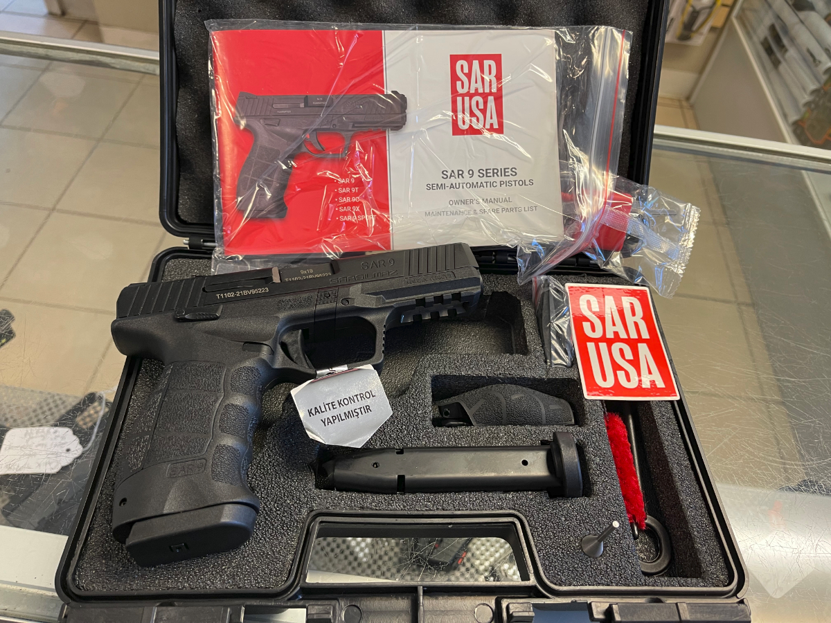 Sar Arms Sar9 4.40 Inch Barrel 17+1 Black Steel Slide Black Backstrap ...