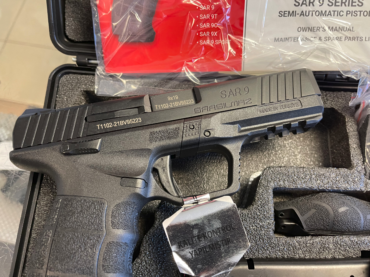 Sar Arms Sar9 4.40 Inch Barrel 17+1 Black Steel Slide Black Backstrap ...