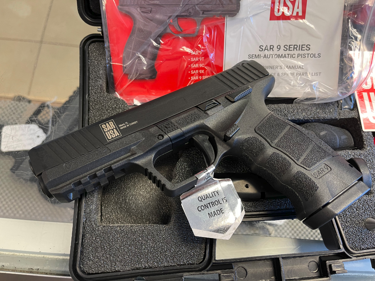 Sar Arms Sar9 4.40 Inch Barrel 17+1 Black Steel Slide Black Backstrap ...