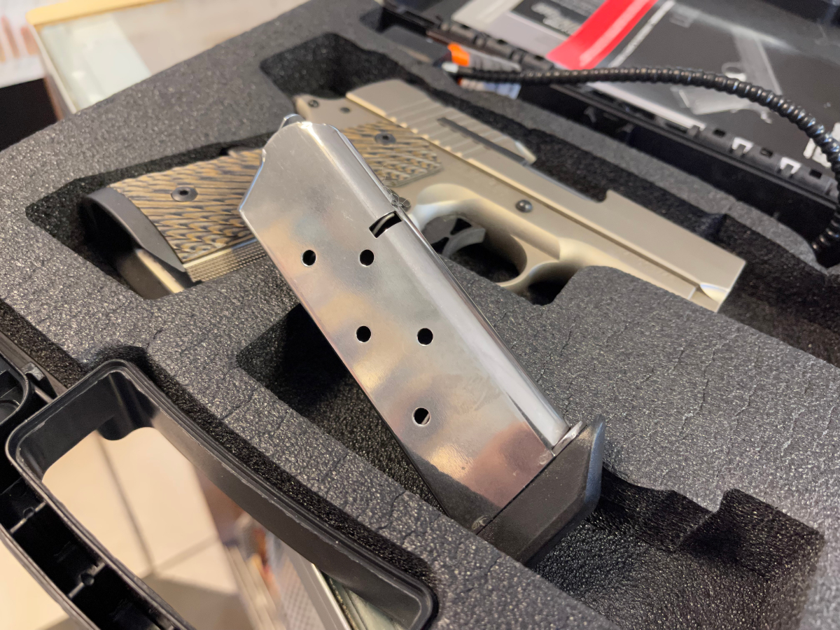 SIG Sauer 1911 Ultra Compact 3.3 Inch 7+1 Brown G10 Grip Nickel PVD ...