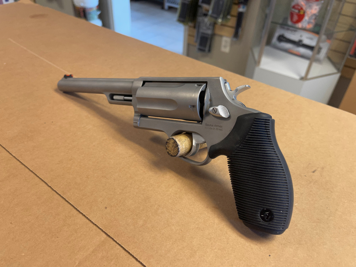 TAURUS MODEL THE JUDGE STAINLESS 5 SHOT REVOLVER 6.5 INCH BARREL 3 INCH ...