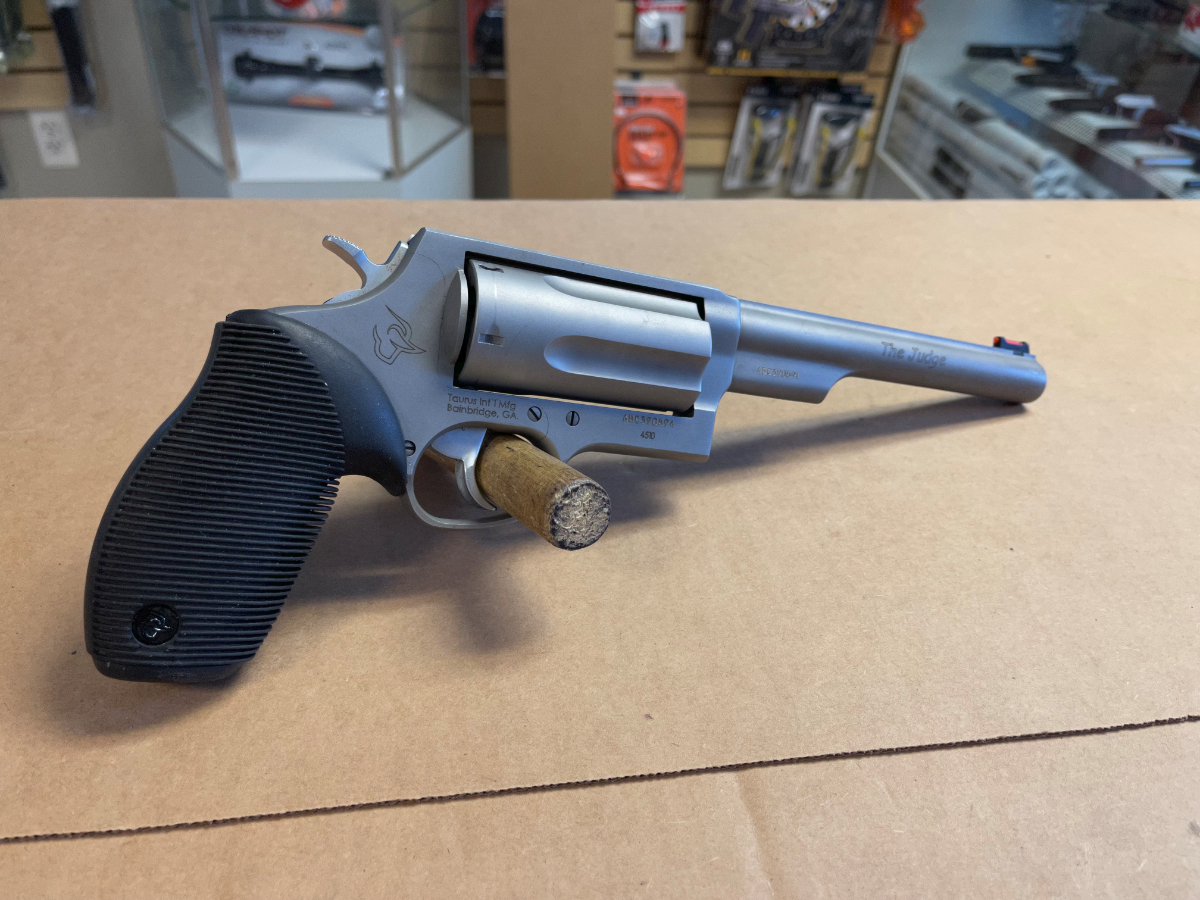 TAURUS - MODEL THE JUDGE STAINLESS 5 SHOT REVOLVER 6.5 INCH BARREL 3 ...
