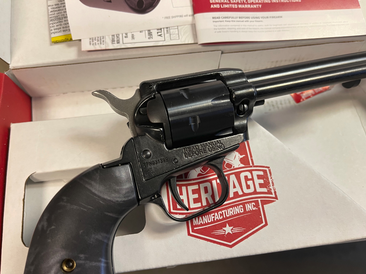 Heritage MODEL ROUGH RIDER 6 SHOT REVOLVER BLACK PEARL 6.5 INCH BARREL ...