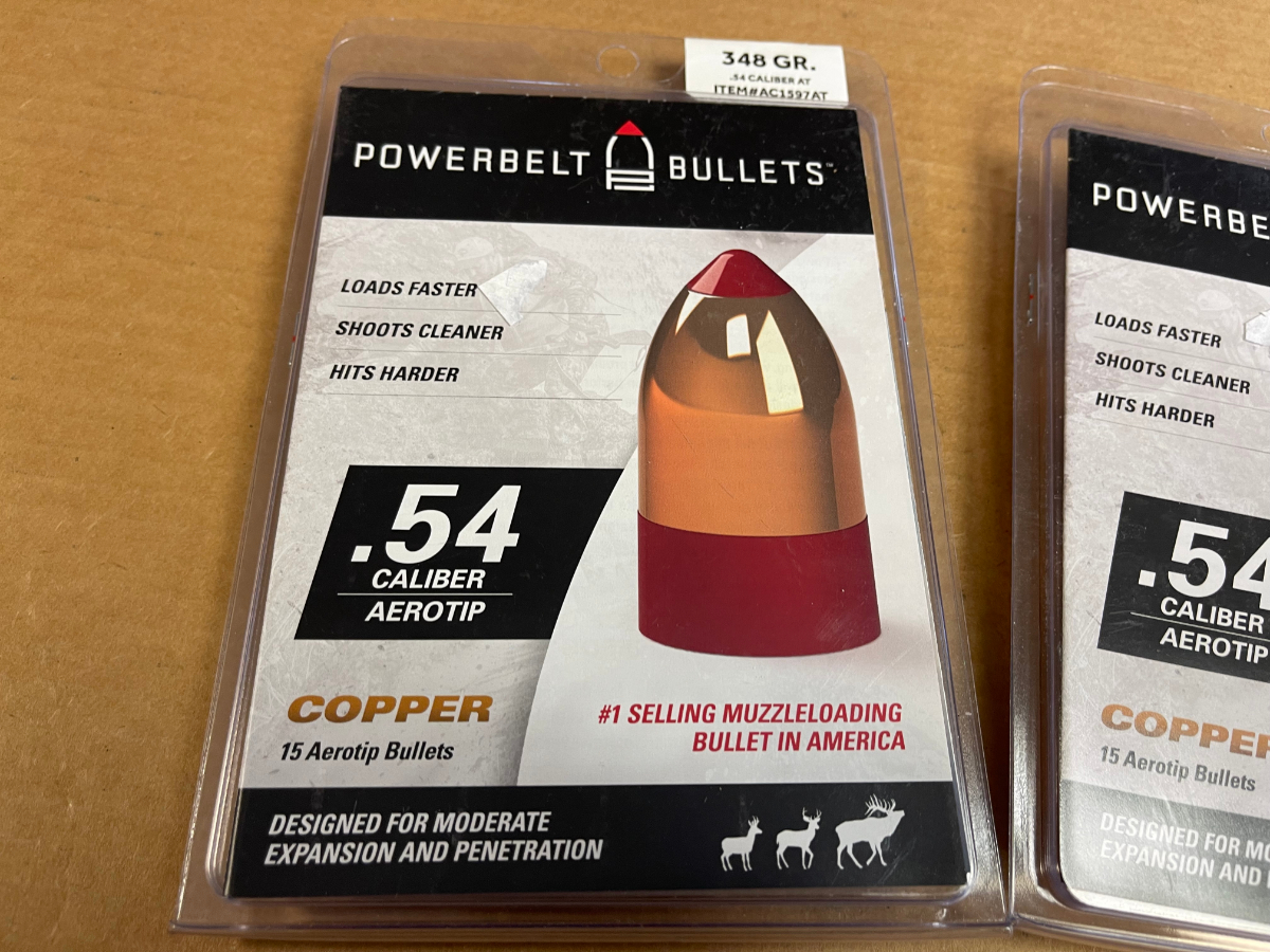 30 Rounds Powerbelt Bullets Ac1597at Copper 54 Cal Aerotip 348 Gr New ...