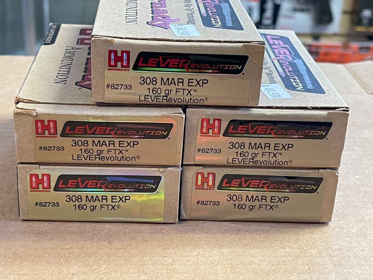 100 Rounds Hornady 82733 Leverevolution 308 Marlin Express 160 Gr Flex ...