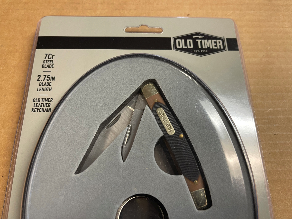 Schrade Old Timer Trapper Knife W/ Leather Keychain New In Package For ...